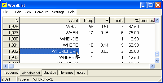 Lista de palavras (WordList)